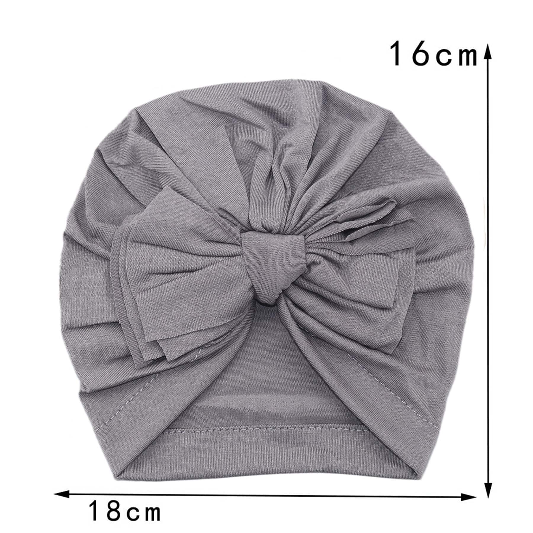 Bestjybt 6 Pcs Baby Turban Knot Hats Infant Toddler Hospital Hat Cotton Head Wrap (Big Bow) Multicolor