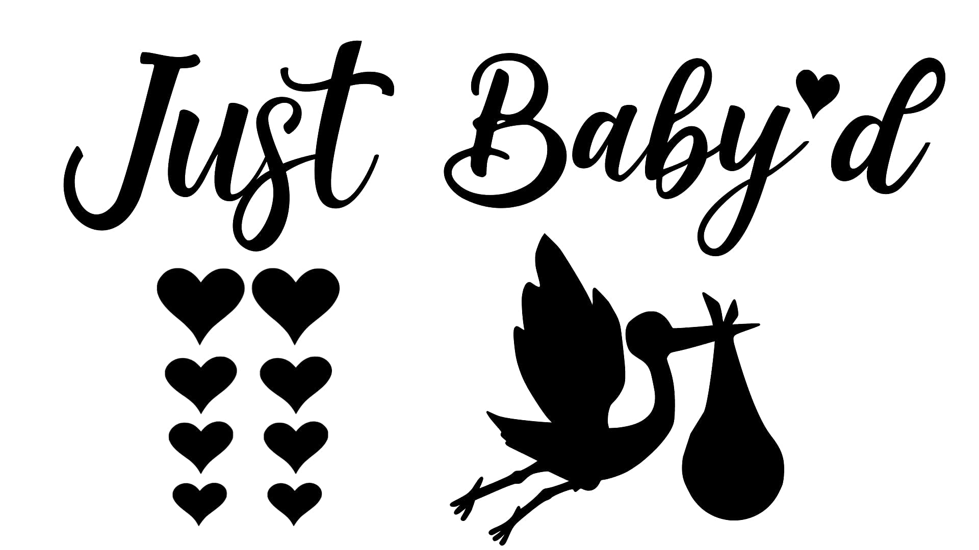 Just Baby'd - Welcome Baby Banner for Leaving Hospital, Baby's First Car Ride Sticker - Celebration & Commemoration, Rear Window Decal Kit - Easy Configuration