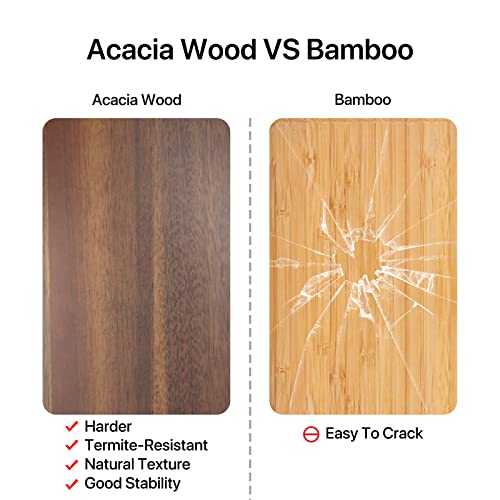Acacia Wood Couch Arm Table, Sofa Arm Tray with 360° Rotating Holder, Sofa Arm Table for Couch, Couch Arm Tray, Sofa Armrest Tray, Ideal Gift for Eating and Drink