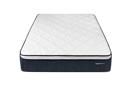 Amazon Basics Signature Hybrid Eurotop Mattress - Medium Feel - Energex™ foam for Deeper Support - Cool to Touch top Fabric - CertiPUR-US Certified - 13.5-inch, Full