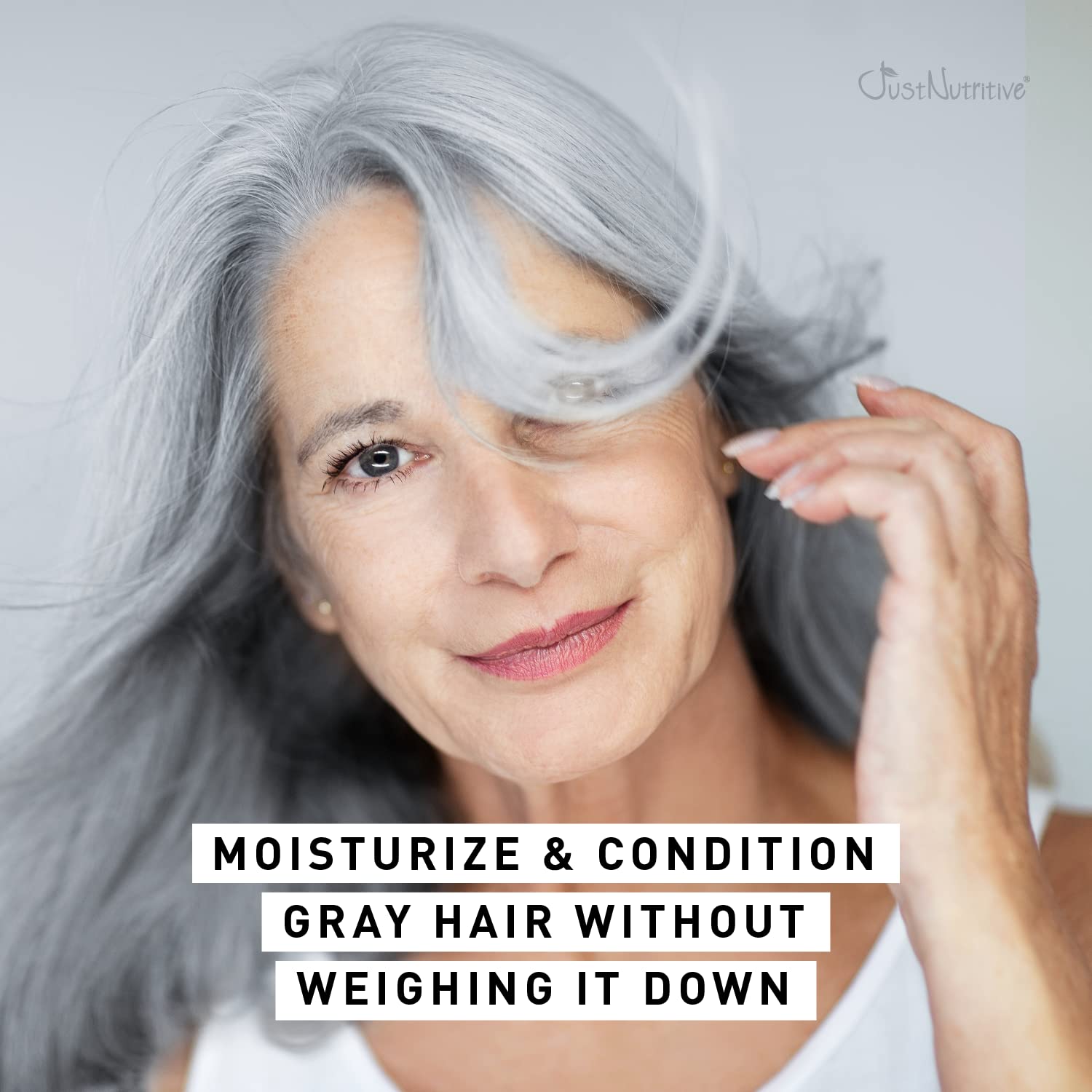 Just Nutritive Gray Hair Shampoo and Conditioner Set for Gray Hair Kit, Natural Shampoo and Conditioner for Gray Hair Bundle, 16 oz Each Product