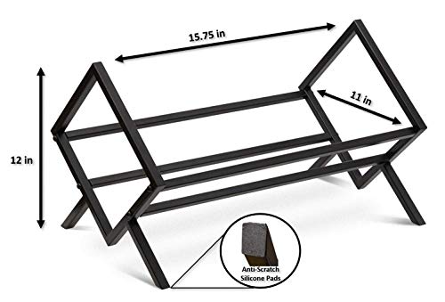 MODERN VINYL Record Holder - Matte Black Metal - 80-100 LP Storage - Simple, Quick Assembly - Vinyl Display, Storage - High-End Design - Protects Vinyl - Organize Albums - Book, Magazine, Files