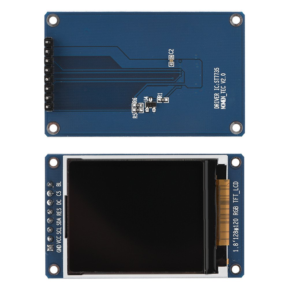 Bewinner 1.8inch LCD Display Module, TFT Screen Module 128 x 160 Resolution Onboard Driver ST7735 SPI Interface, Full-Color LCD Screen Display Controller Module