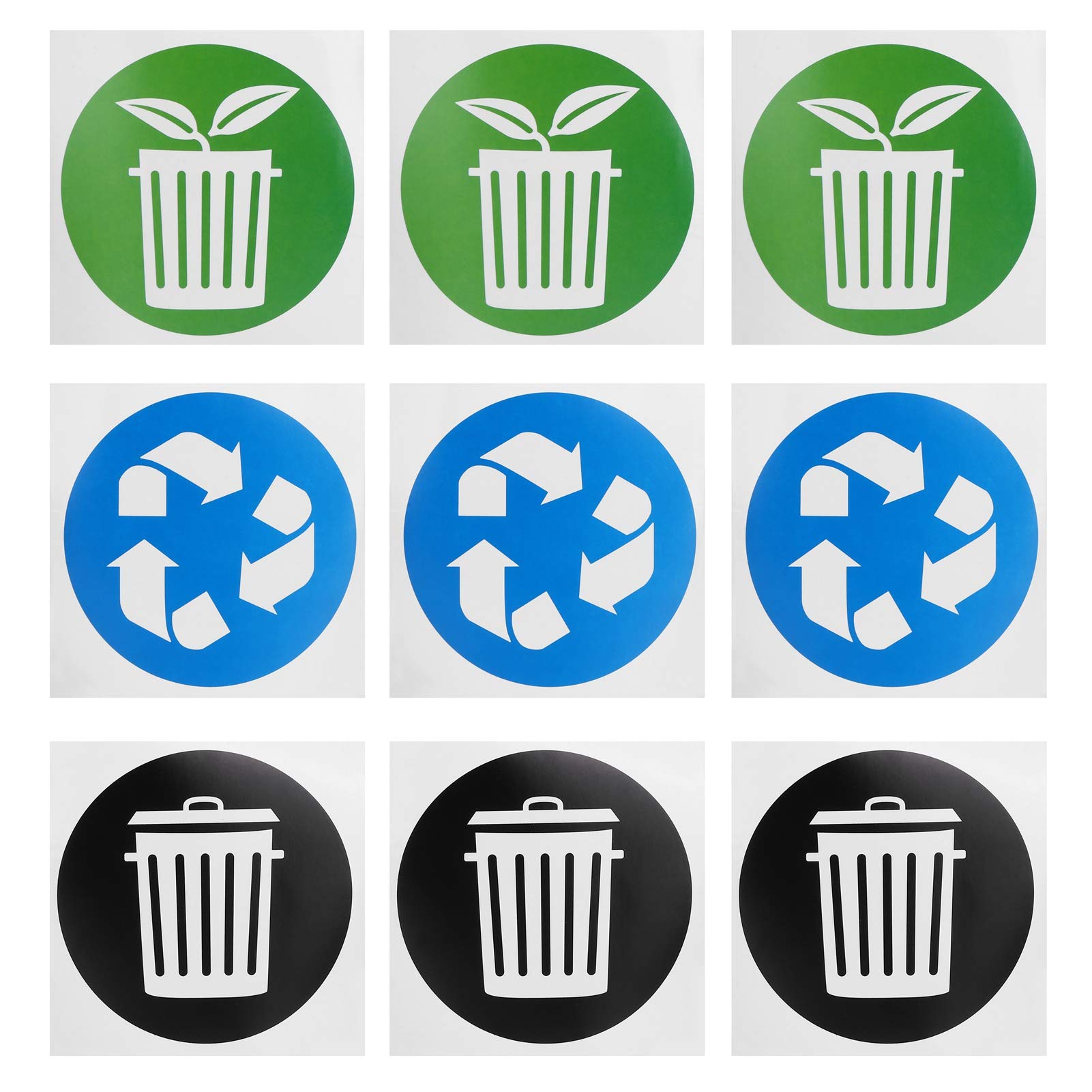 60Pcs Recycle Sticker Compost Sticker Reusable Easy to Tear and Stick Large Patterns Trash Sticker for Waste Box Recycling Station Wall Trash Can
