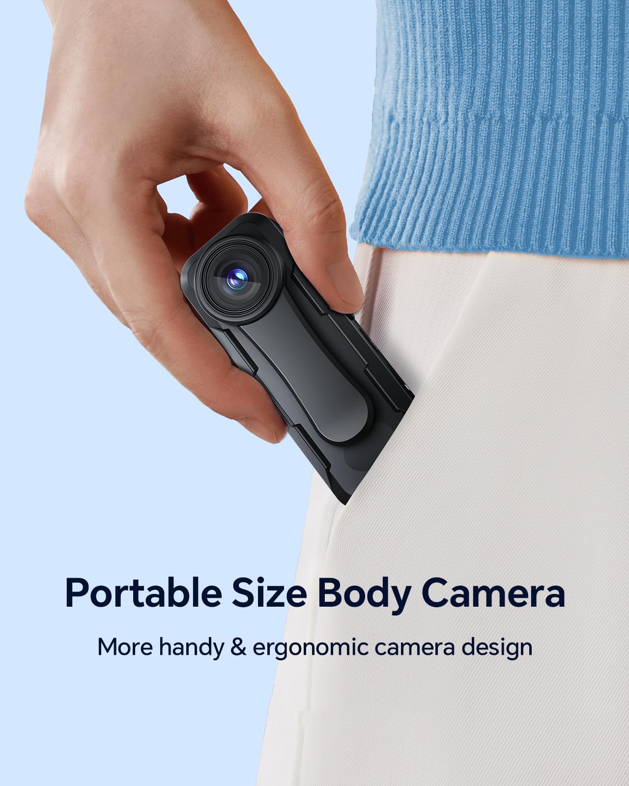BOBLOV W1 64GB HD 1080P Body Worn Camera, Wearable Body Camera with 2 Clips, Loop Recording Video Camera, Support Time Stamp, Back Clip for Traveling, Driver, Delivery Man, Lecture Recording