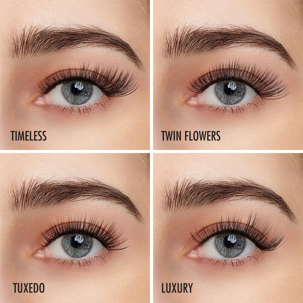 BEYELIAN Cluster Lashes, DIY Eyelash Extension Individual False Eyelashes Extension Natural Look Reusable Glue Bonded Super Thin Clear Band 24 Lash Clusters (Style4 0.07 Mix Clear Band)