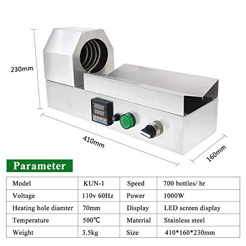Saladulce Electric PVC Capsule Shrinking Machine SS Wine Bottle Capsule Heat Shrinker Thermostatic Digital Display for 70mm PVC Capsules (110V)