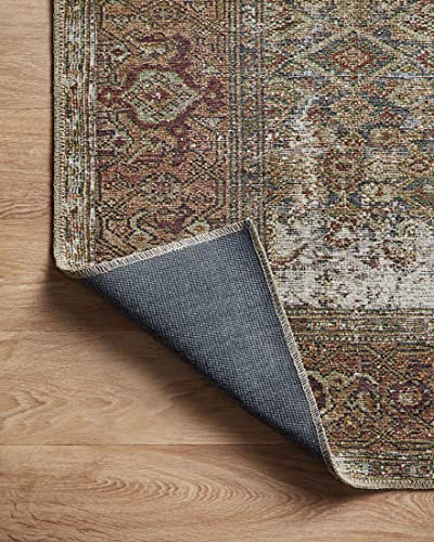 Amber Lewis x Loloi Georgie Collection GER-07 Moss/Salmon 5'-0" x 7'-6" Area Rug