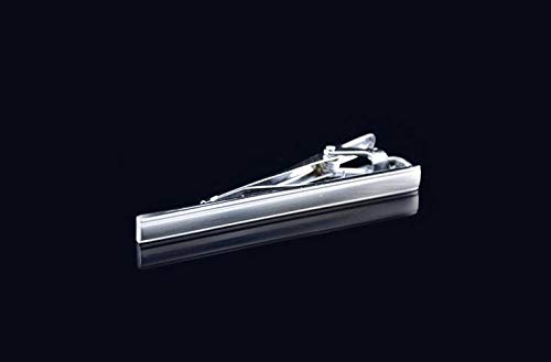 1PCS 2.4Inch Electroplate Copper Simple Men Tie Clips Necktie Bar Pins Clasp for Wedding Anniversary Business and Daily Life (Silver)