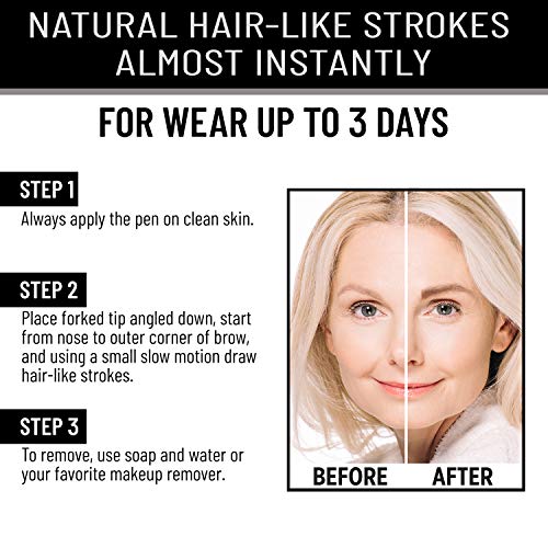 BELLA BROW By Dream Look, Microblading Eyebrow Pen with Precision Applicator (Double Pack - Brown) โ As Seen On TV, Natural Looking, Smudge Proof, Waterproof, Long Lasting