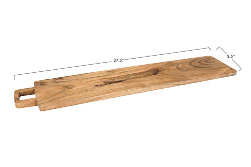Bloomingville Rectangle Acacia Wood Cheese Square Handle Cutting Board, Brown