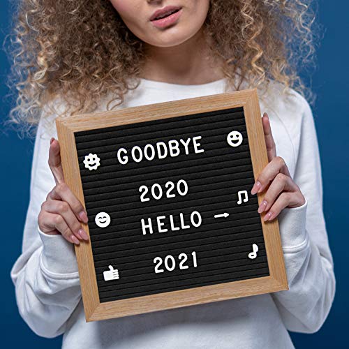 ABELL Felt Letter Board Include 680 Pre-cut Letters, 10x10 Inches Message Changeable Board for Farmhouse Office Rustic Home decor