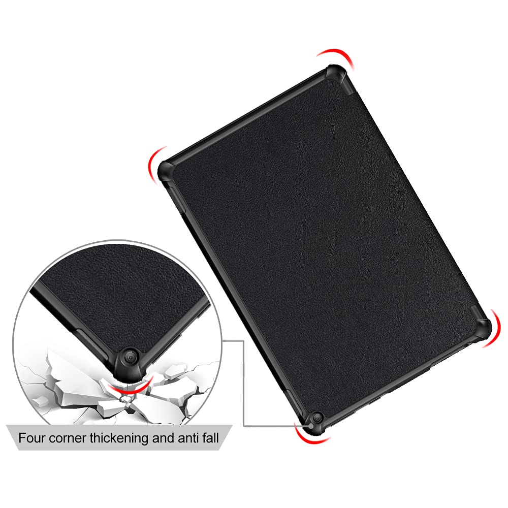 EpicGadget Case for Amazon Fire HD 10 / Fire HD 10 Plus (11th Generation, 2021 Released) - Lightweight Tri-fold Stand Auto Wake/Sleep Folio Cover Case + 1 Screen Protector and 1 Stylus (Black)