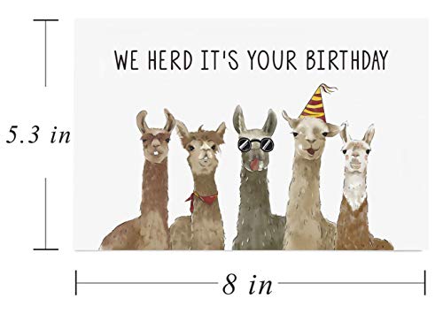 Llama Birthday Card,Funny Alpaca Birthday Cards For Friends