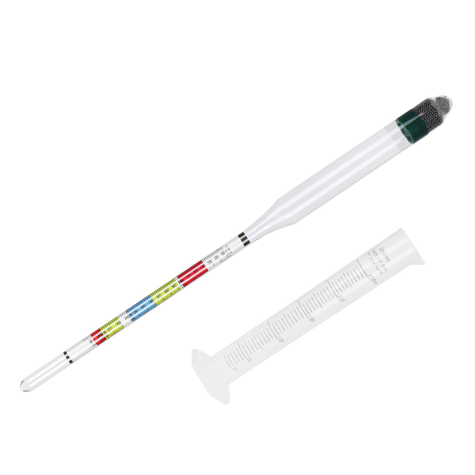 BORDSTRACT Hydrometer Alcohol 0-200 Proof Hydrometer Alcohol, Triple Scale Hydrometer for Home Brew Beer, Wine, Mead and Kombucha