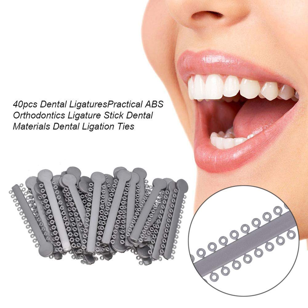 Angzhili Dental Ligature Ties for Braces,Orthodontic Ligature Ties,1040 Pcs Elastic O-Ring (Gray)