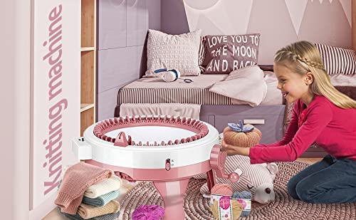 FYGAIN 48 Needles Knitting Machines with Row Counter, Smart Knitting Round Loom for Adults/Kids, Knitting Board Rotating Double Knit Loom Machine Kits