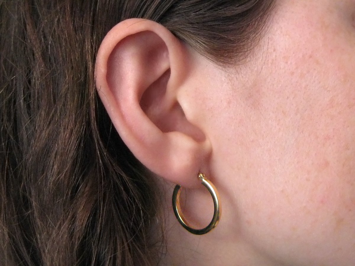 14k Yellow Gold Square-Tubed Hoop Earrings (2mm Thick), (20mm)