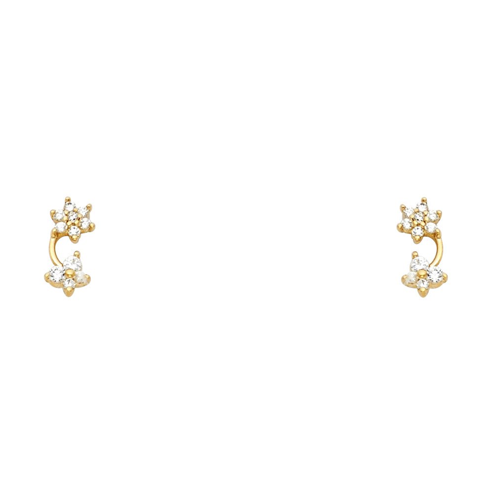 14k Yellow Gold Stud Earrings with Screw Back