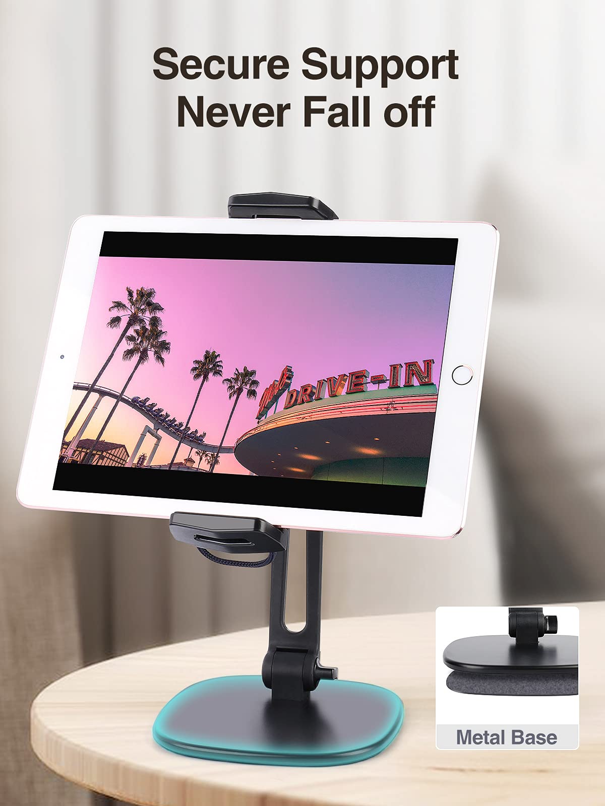 Elitehood Tablet Stand, Height Adjustable, 360 Rotating, Compatible with 4.7"-11" Tablets and Phones