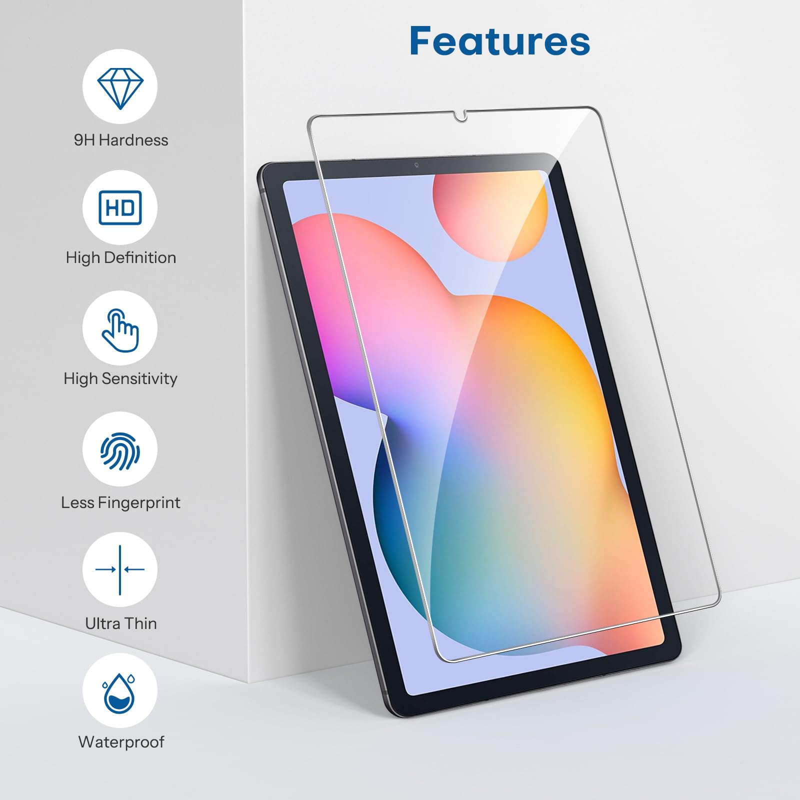 SPARIN Screen Protector for Samsung Galaxy Tab S6 Lite 10.4 Inch(2024/2022/2020), 3 Pack 9H Hardness Tempered Glass with S Pen Compatible, Scratch Resistant, Case Friendly