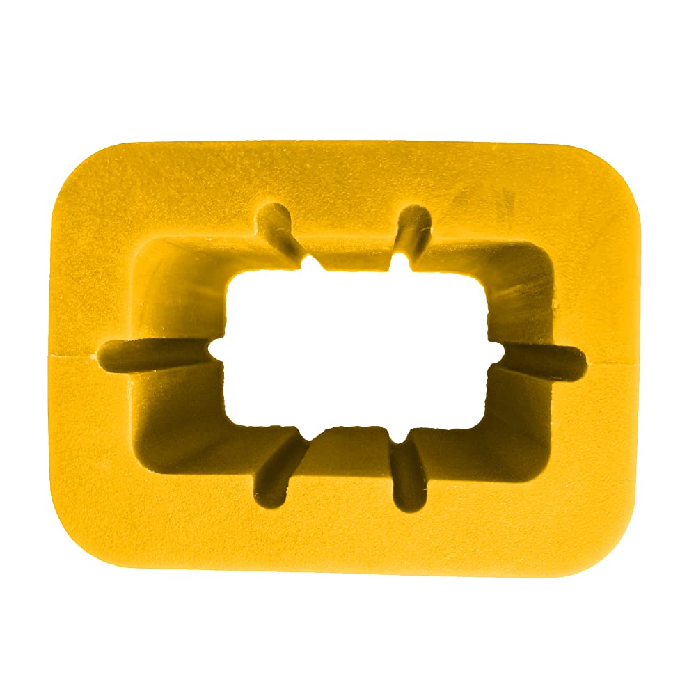 BPA-Free Car Seat Belt Buckle Booster Yellow - Two Styles - Keeps Your Receptacle Stable & Upright β Free Sticker Gift (4-Pack, Combo Pack (2 Tall + 2 Short))