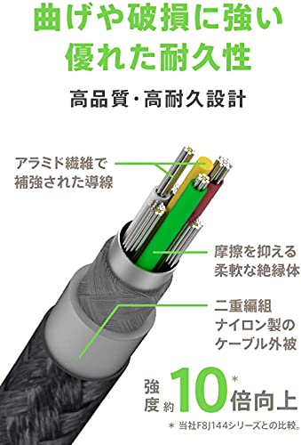 Belkin USB-C to Lightning Cable + Strap (Made with DuraTek) Ultra-Strong iPhone Fast Charging Cable, iPhone USB-C Cable, 4ft/1.2m