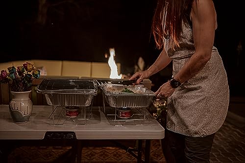 Alpha Living 70027 33-Pcs Disposable Chaffing Buffet with-Covers, Utensils, 6Hr Fuel Cans β Premium Chafing Dish Set for Events, Parties, Catering