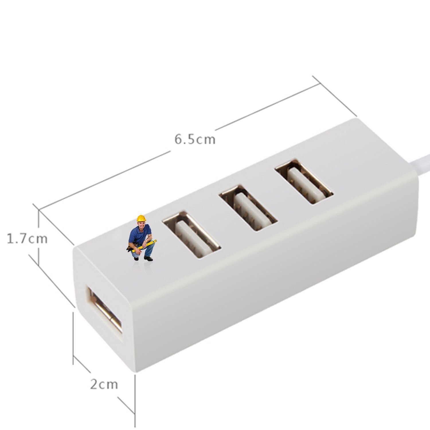 Apoi 4-Port USB 2.0 Hub with for iMac, MacBook, MacBook Pro, MacBook Air, Mac Mini, Chromebook, Surface Pro, Surface Book, PC- White