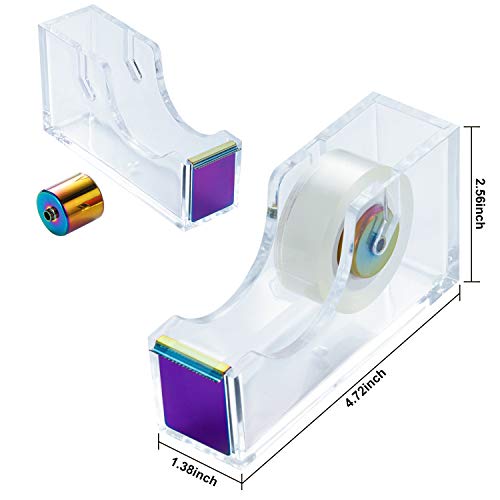 SEAKOS Dream Color Acrylic Stapler Set,Desk Stapler,Office and Home Stapler,Students Stapler,Tape Dispenser,Stapler Remover,Free 1000pcs 26/6 Staples——Multicolor