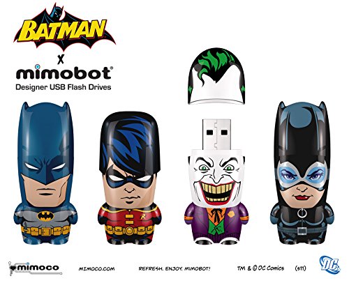 8GB Robin DC Comics MIMOBOT Character USB Flash Drive with Bonus preloaded Batman Themed Mimory Content, Limited Edition by Mimoco