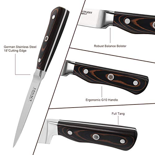 TUO Paring Knife-4 inch Fruit Peeling Paring Knife-German Stainless Steel Small Kitchen Knife-G10 Full Tang Handle-Legacy Series