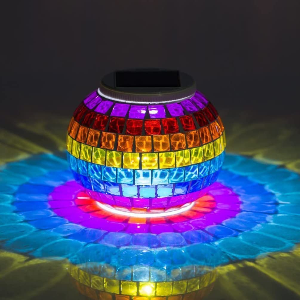 1pc Mosaic Lawn Light Solar Ground Lights Outdoor Decoration Lamp Yard Lawn Light Mosaic Outdoor Solar Lights Decorative Light Pathway Light Solar Panels Led Decorate