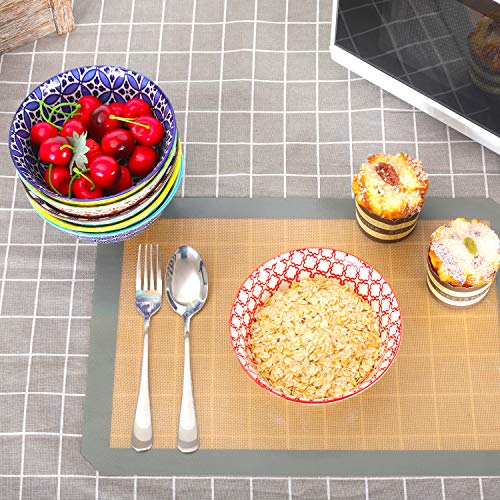 DeeCoo 6 Pack 24 oz Premium Porcelain Bowls Set, Cereal Bowls, Ceramic Bowls for Soup, Salad, Pasta, Rice, Large Capacity Ramen Bowls, Heat and Cold Resistant, Microwave and Dishwasher Safe Bowls