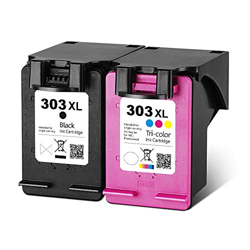 Remanufactured Ink Cartridge 303XL Replacement for HP 303 for HP303 XL 303 Ink Cartridges for HP Envy 6220 6222 6230 6234 6252 6255 6258 7120 7130 7132 7822 7830 7855 Printers 1 Black 1 Color