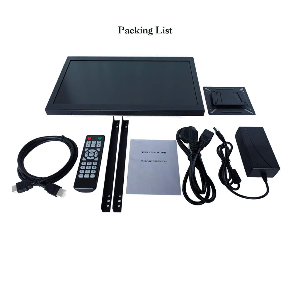 iChawk 15.6'' inch PC Monitor 1366x768 16:9 RCA HDMI-in VGA Metal Shell Embedded Open Frame Built-in Speaker Remote Control LCD Screen Display USB Port Pluggable U-Disk Small Video Player K156MN-591