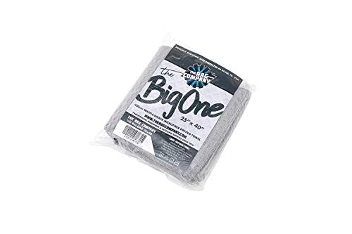 The Rag Company - The Big One - Waffle-Weave Microfiber Drying Towel; Super Absorbent for Car Washes, Detailing, and More; Buttersoft Suede Edges; Scratch-Free, 450GSM, 25in x 40in, Grey