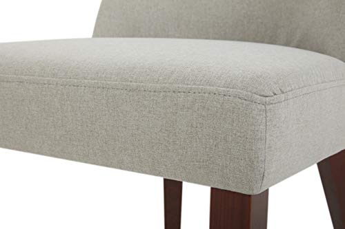 Amazon Brand β Rivet Phinney Contemporary Upholstered Dining Chair, 19.7"W, Wood,Silver