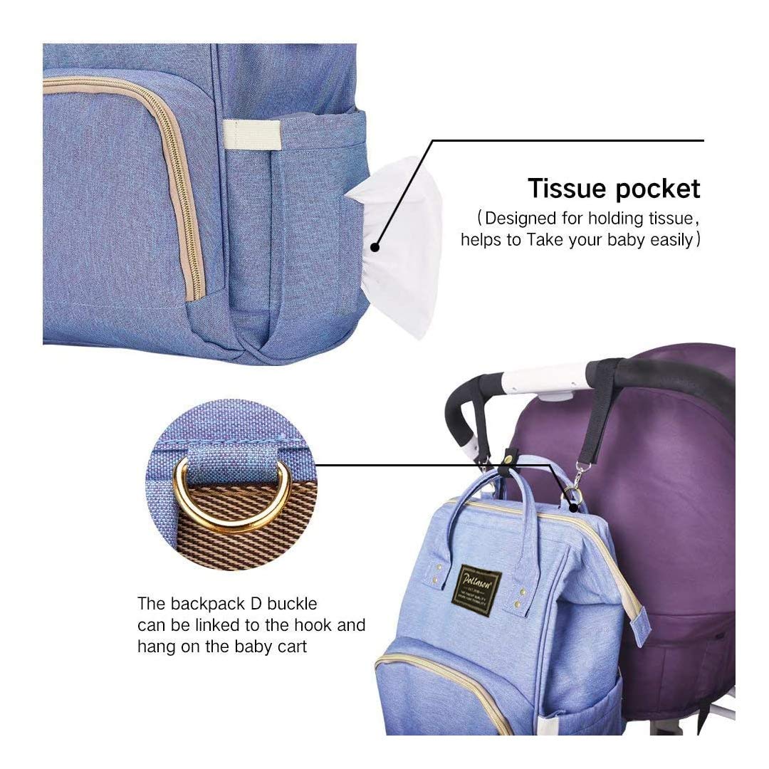 Arolly Multi-Function Waterproof Diaper Bag Travel Backpack Nappy Tote Bags for Baby Care, Large Capacity, Stylish and Durable (Blue)