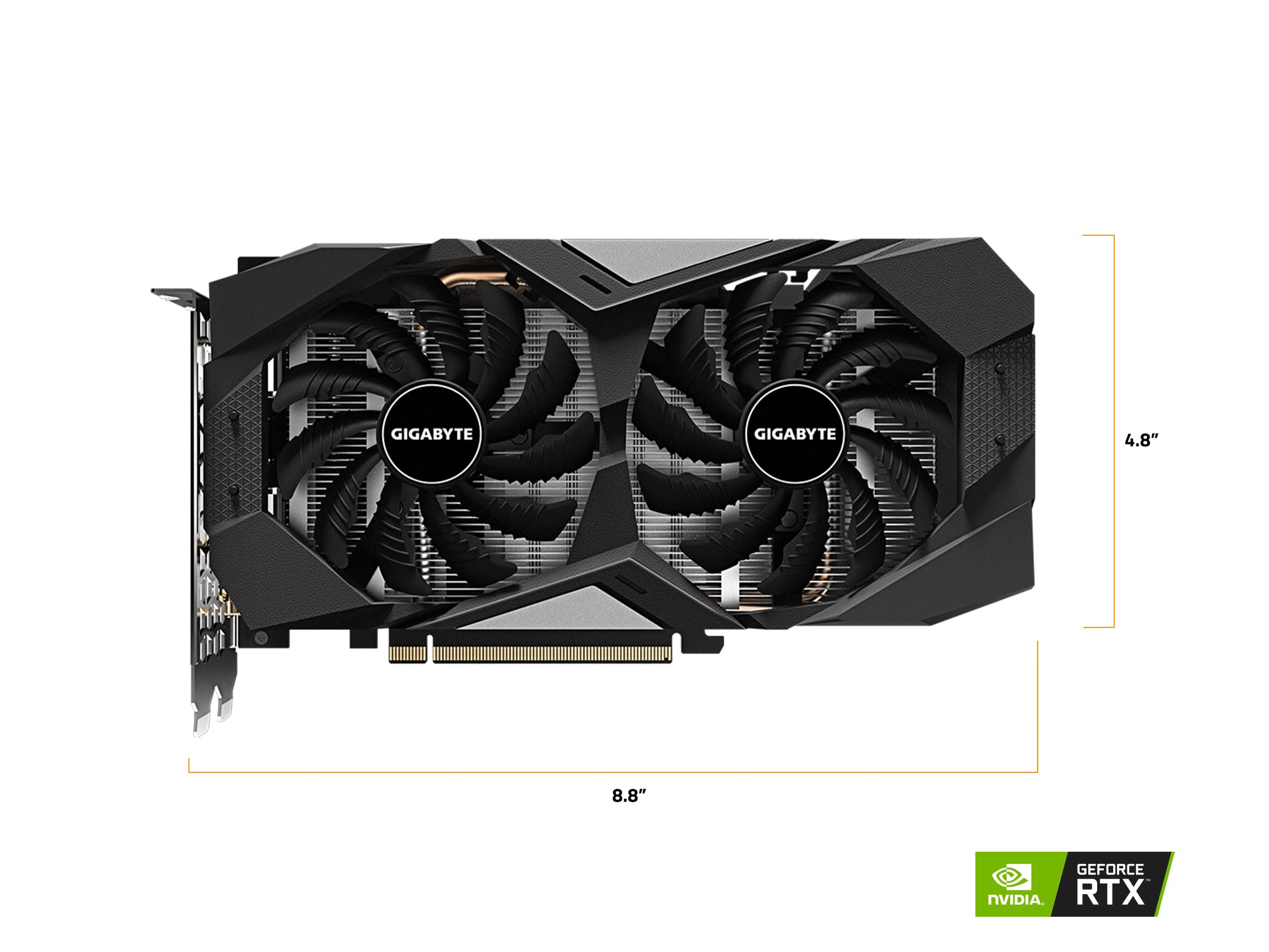 Gigabyte GeForce RTX 2060 D6 6G (rev. 2.0) Graphics Card, 2X WINDFORCE Fans, 6GB 192-Bit GDDR6, GV-N2060D6-6GD REV2.0 Video Card