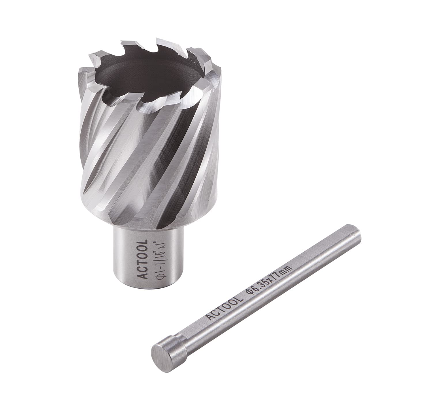 ACTOOL 1-7/16" Diameter × 1" Depth of Cut HSS ANNULAR Cutter with 3/4'' Weldon Shank