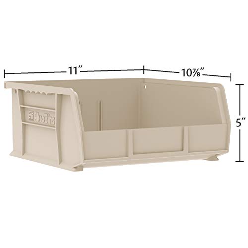 Akro-Mils 30235 AkroBins Plastic Hanging Stackable Storage Organizer Bin, 11-Inch x 11-Inch x 5-Inch, Clear, 6-Pack