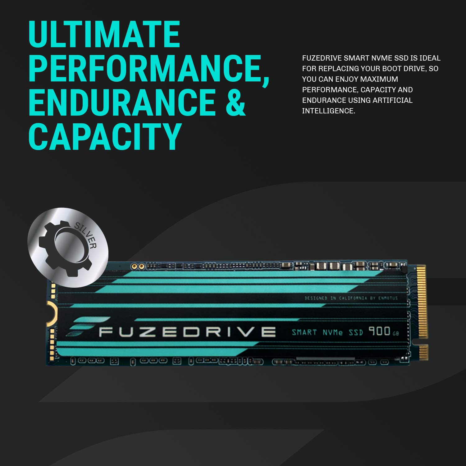 Enmotus FuzeDrive SLC Hybrid SSD 900GB PRO Gaming M.2 Gen 3 PCIe NVMe Built-in Artificial Intelligence w/ x4 TBW Endurance, Up to 3470 MB/s Read β 2000MB/s Write (P200-900/24)