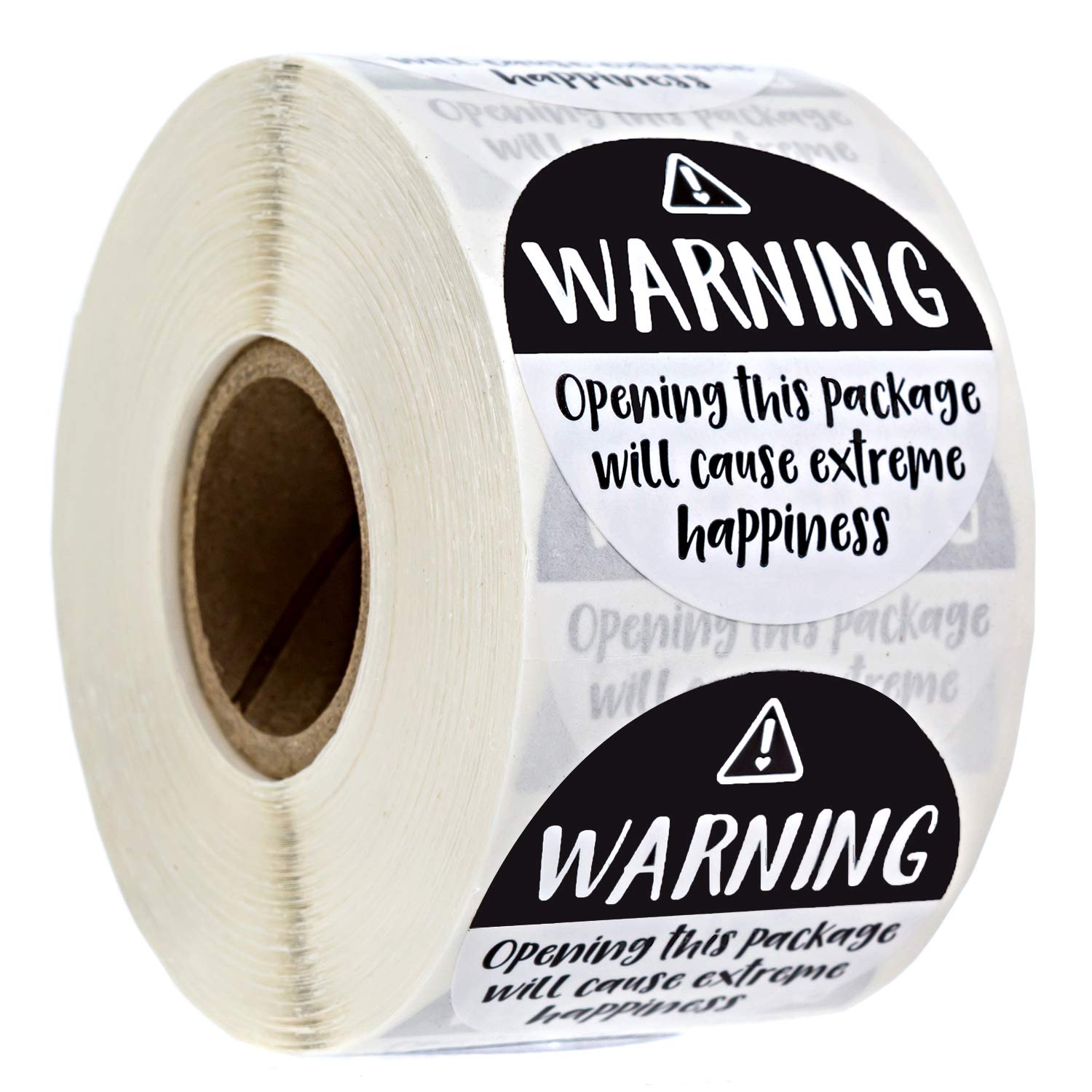 Black and White Adorable Warning Extreme Happiness Labels / 500 Cute Small Business Package Stickers / 1.5" Labels Adorable Happy Mail Envelope Seals/Made in The USA