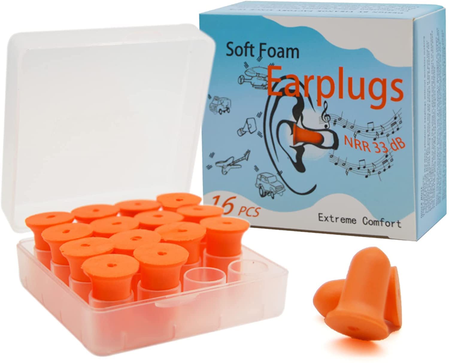 targeal Earplugs,Noise Cancelling Earplugs with Portable PVC Case, Highest NRR 33dB Soft Form Earplugs, Reusable Sound Blocking Earplugs for Snoring, Travel, Work, Studying-4