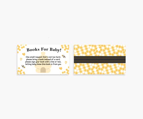 M Market On Mainstreet Books For Baby and Diaper Raffle Shower Request Cards, Invitation Inserts, 50 Each (Bumblebee)