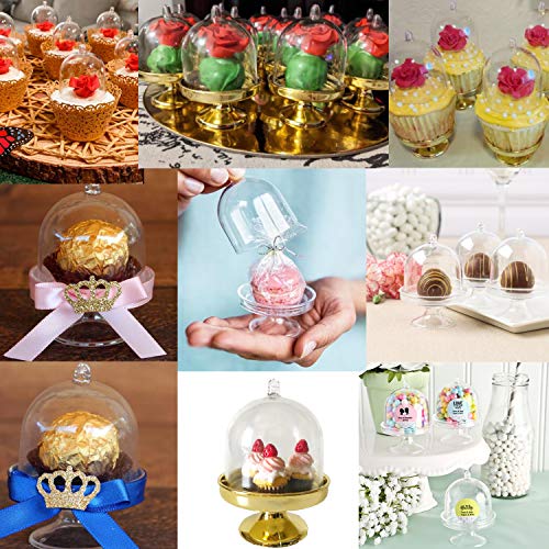 48 Pieces 4β H x 2.75β W Cake Plate Stand with Dome Cover, Clear,