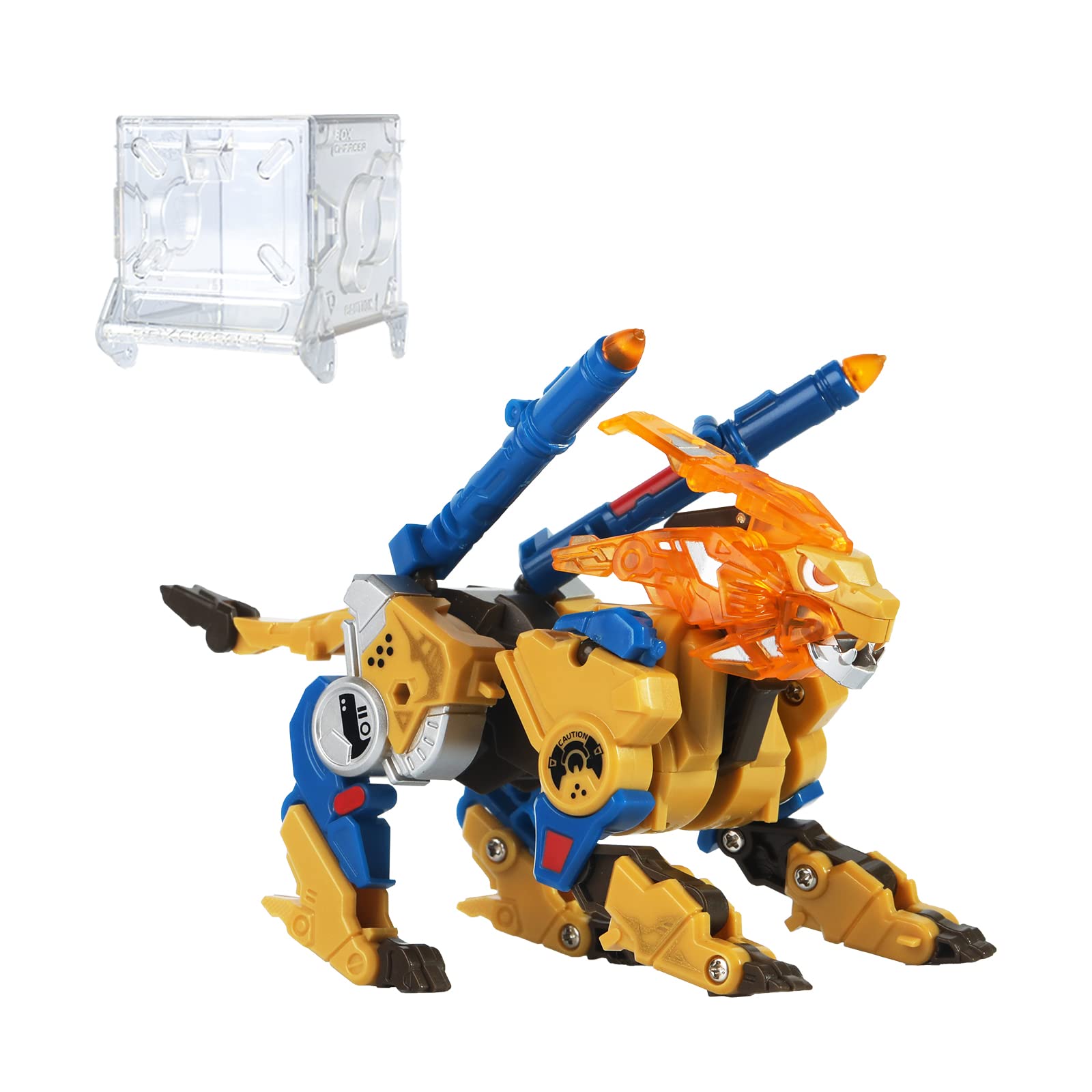 52TOYS Beastbox Series Desertmeteor Deformation Toy, Collectible Lion Action Figure 5 inch with Accessories, Multicolored Gift for Boys