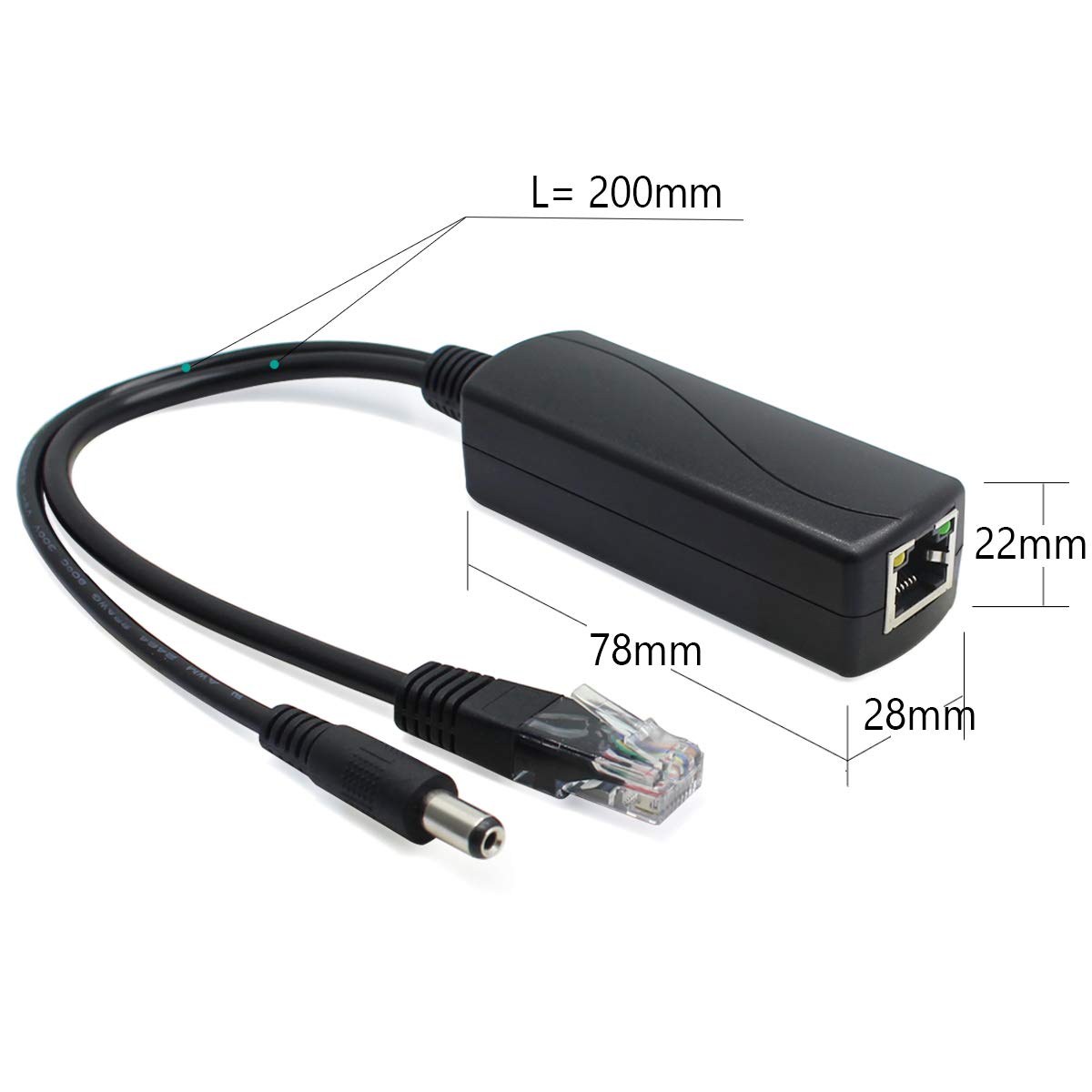 ANVISION 2-Pack Gigabit PoE Splitter, 48V to 12V 2A Ethernet Adapter, for Security Camera, AP, Voip and More, AV-PS12-G
