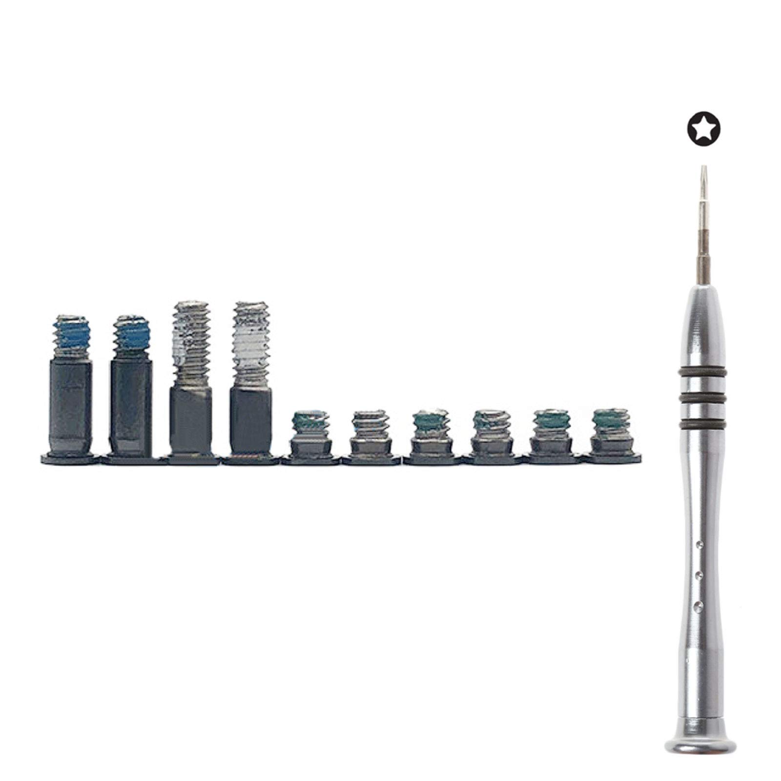 Bfenown Replacement 10pcs/Set Bottom case Screws + 1pcs 5 Point Pentalobe Screwdriver for MacBook Air 13” A1932 Retina 2018 2019 Year, A2179 2019 2020 Years MC 3302, A2337 M1 GPU EMC 3598 2020 (Grey)